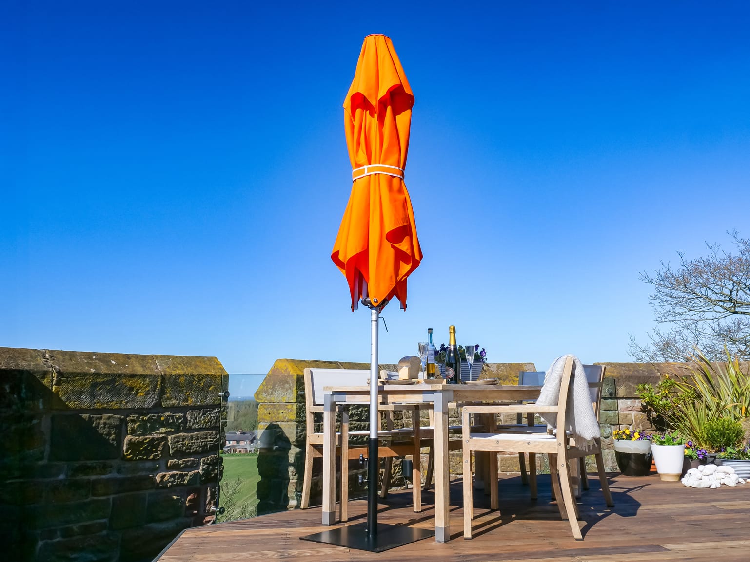 2m Square Cafe Series – Aluminium Parasol - Instashade