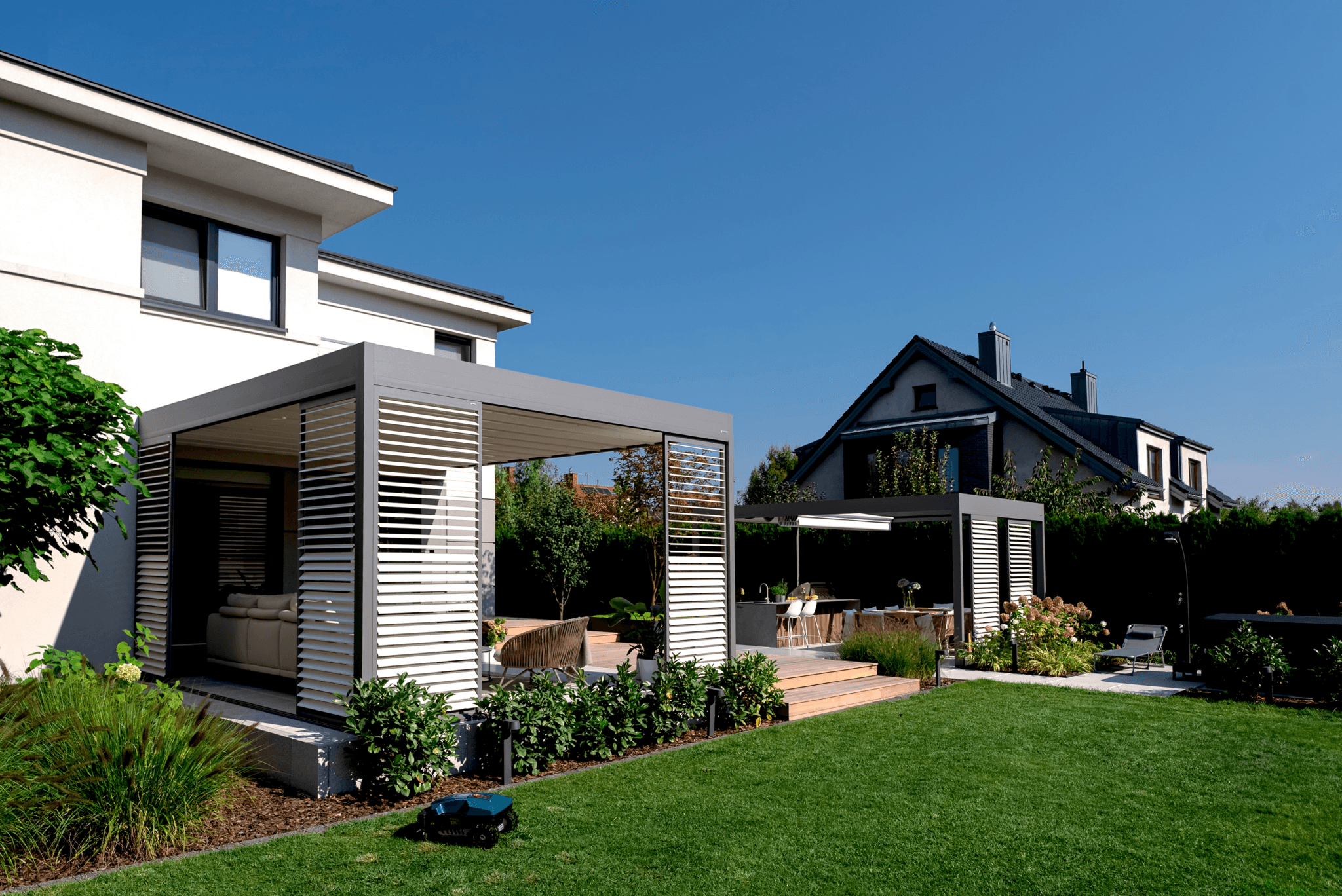 4m x 3m Rectangular Free Standing Cubic Retractable Roof Pergola ...