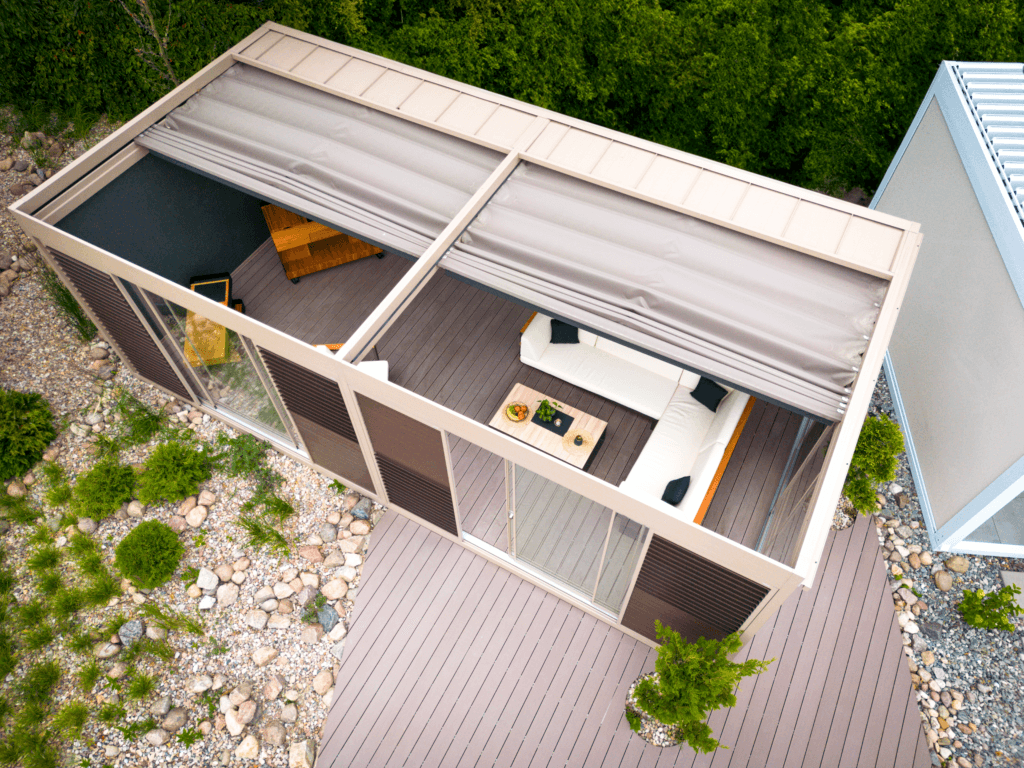 6m x 4m Rectangular Free Standing Cubic Retractable Roof Pergola ...