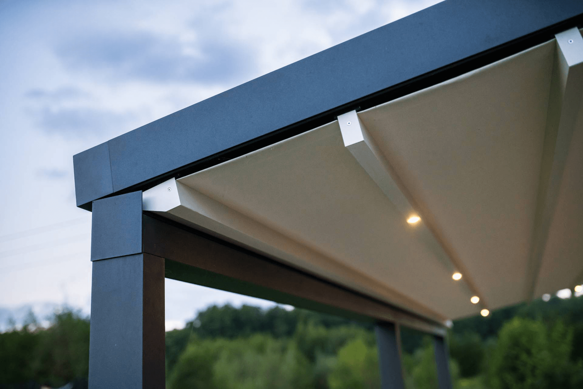 5m x 3m Rectangular Wall Mounted Elegancy Retractable Roof Pergola ...
