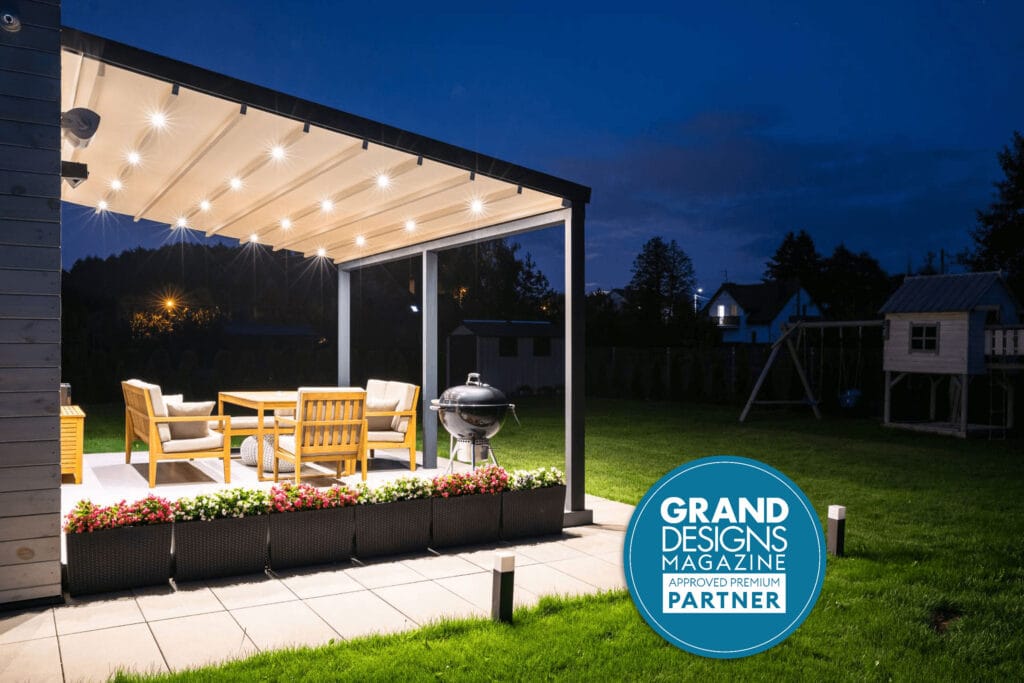 5m x 3m Rectangular Wall Mounted Elegancy Retractable Roof Pergola ...
