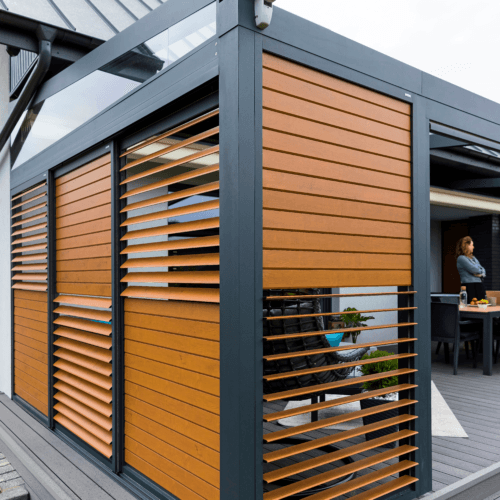 7m x 4m Rectangular Wall Mounted Elegancy Retractable Roof Pergola ...