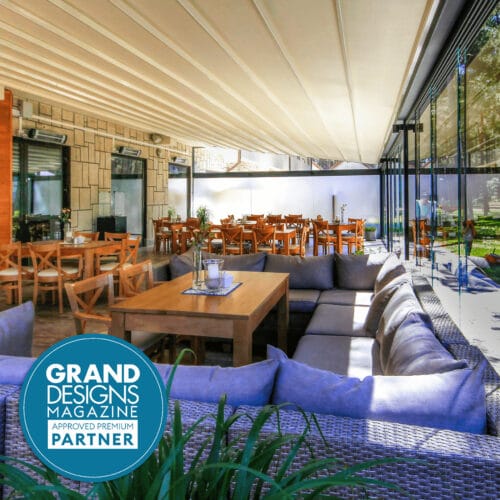 7m x 6m Rectangular Wall Mounted Elegancy Retractable Roof Pergola ...