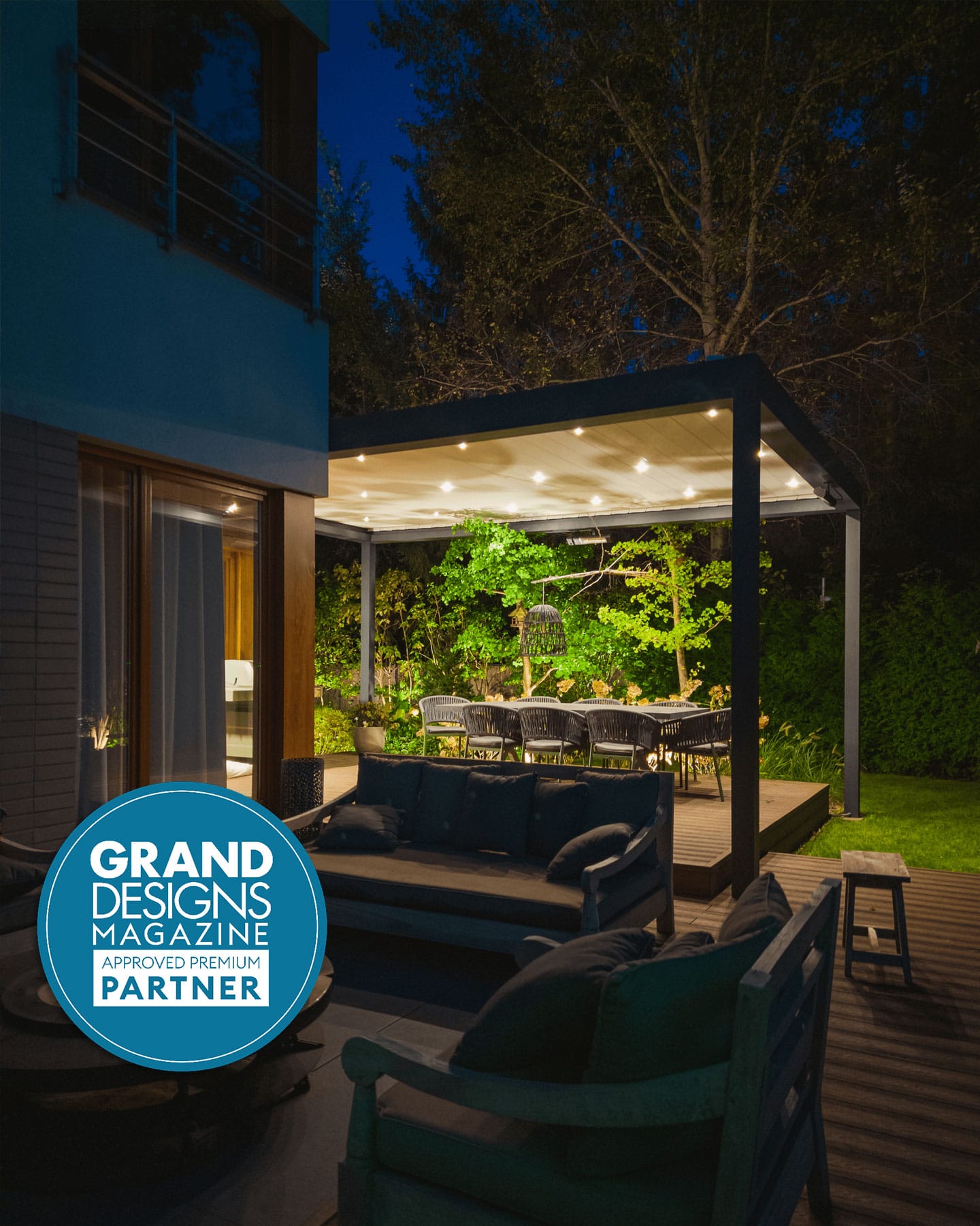 5m x 5m Square Free Standing Technic Pergola - Instashade