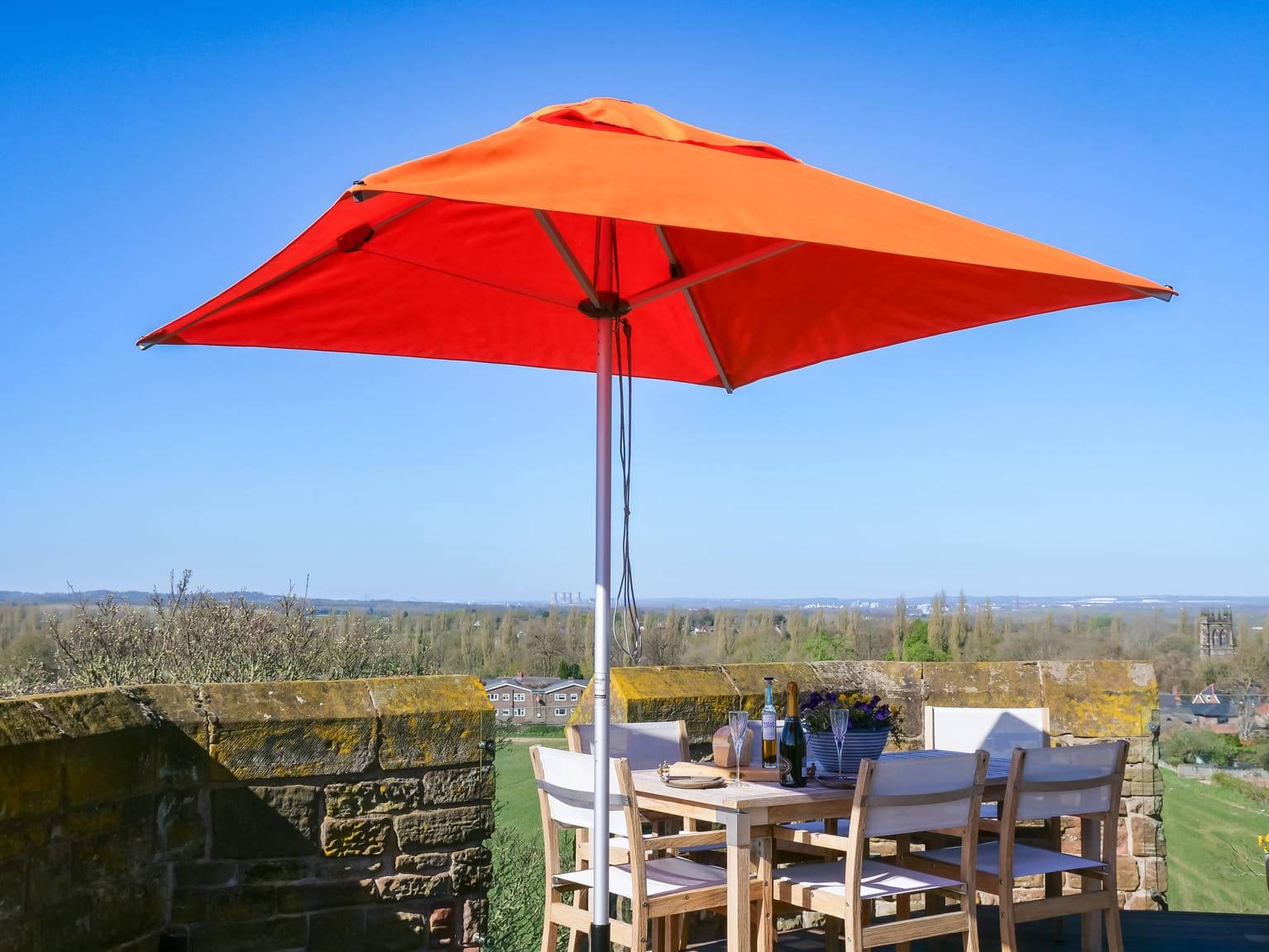 2m Square Cafe Series – Aluminium Parasol - Instashade