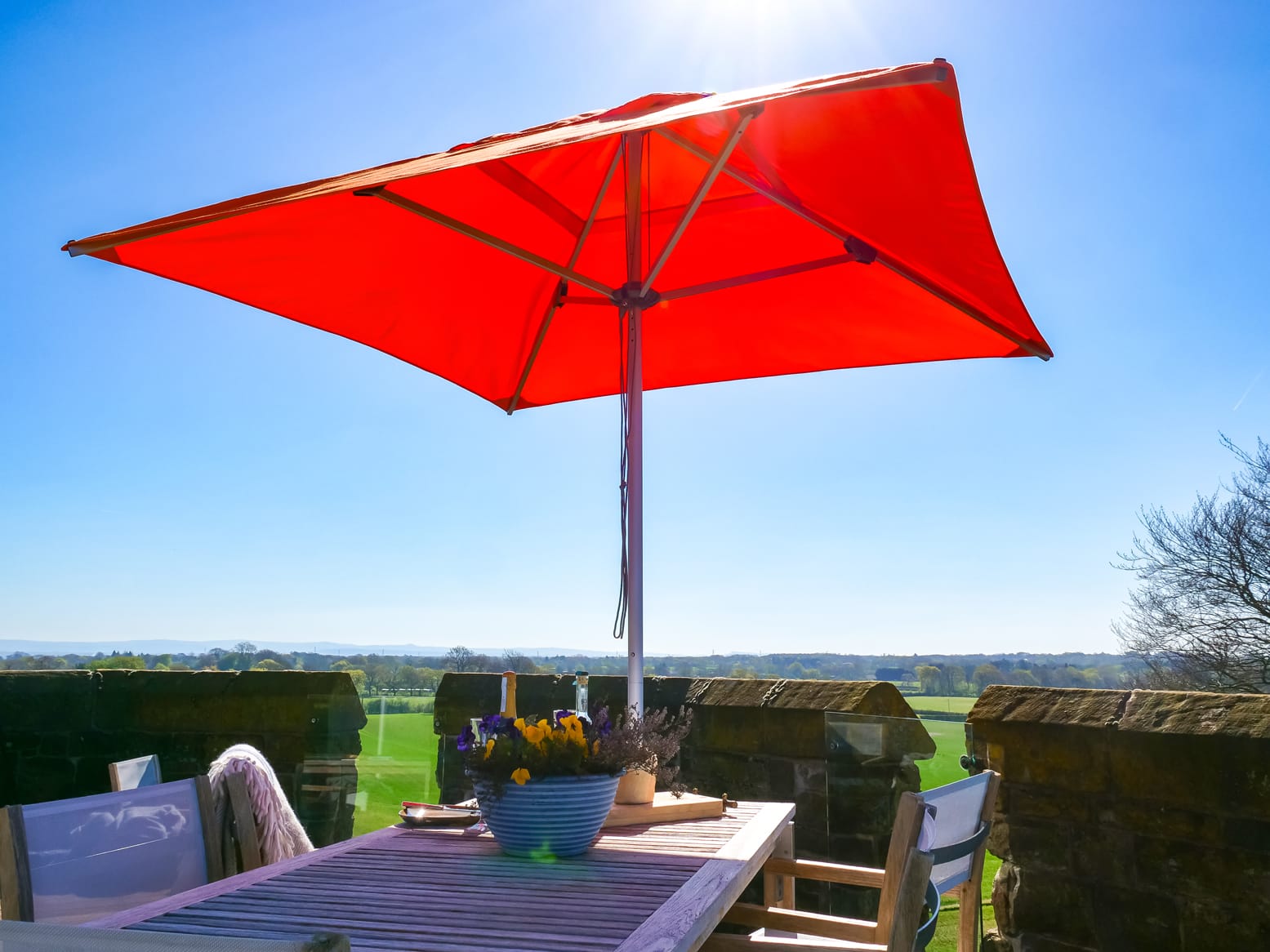 2m Square Cafe Series – Aluminium Parasol - Instashade