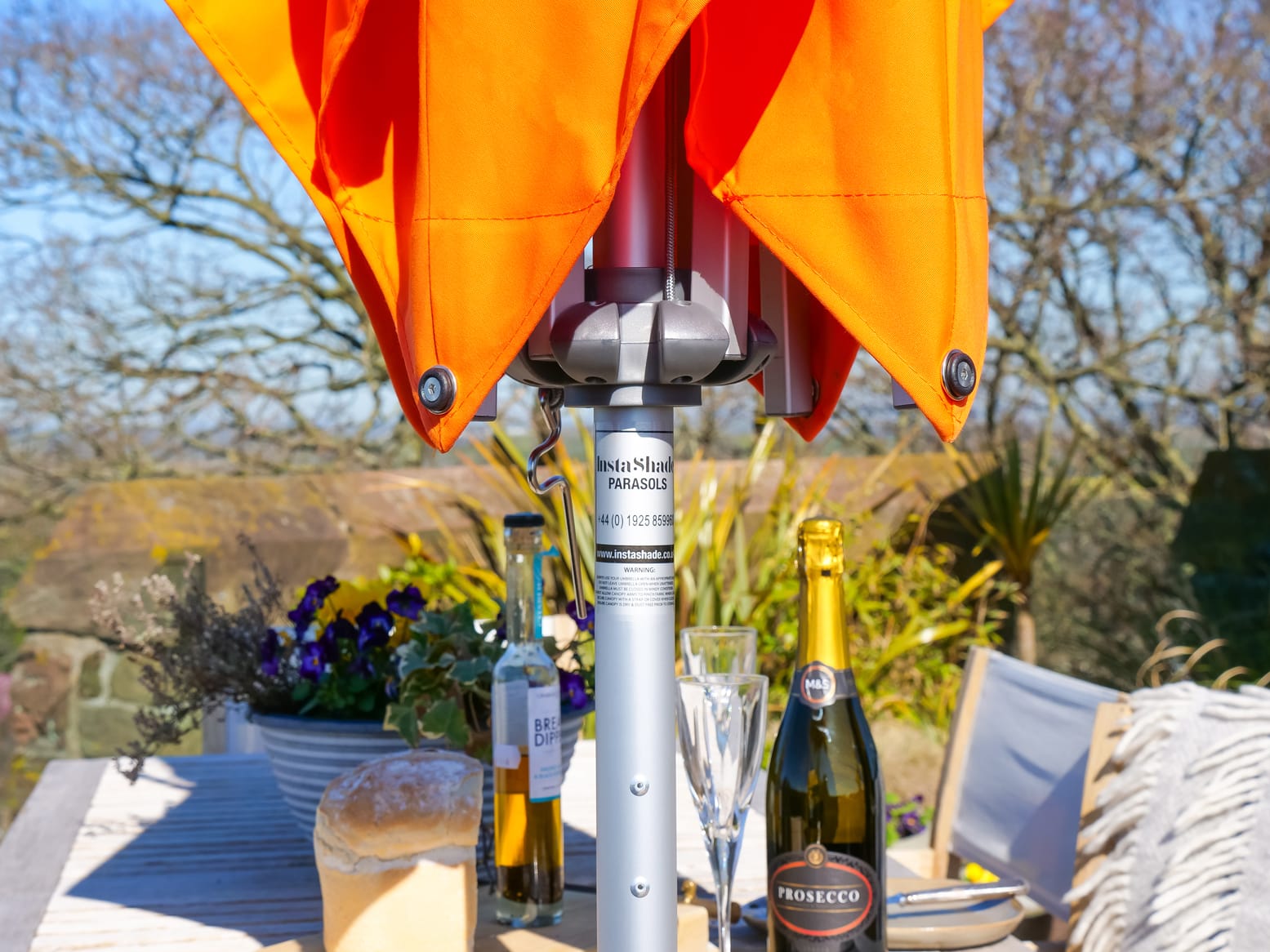 2m Square Cafe Series – Aluminium Parasol - Instashade