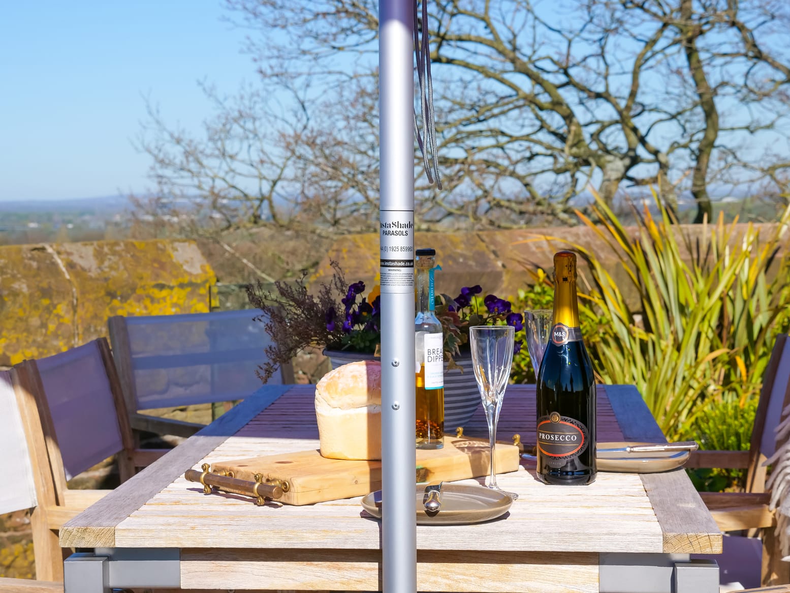 2m Square Cafe Series – Aluminium Parasol - Instashade